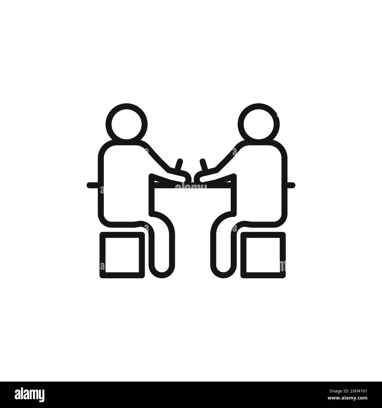 Contract signing icon logo sign vector outline in black and white color ...