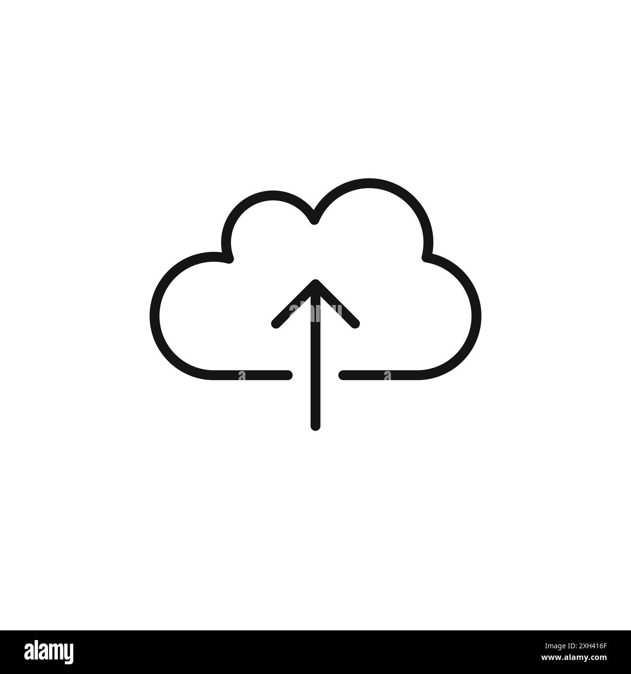 cloud upload icon logo sign vector outline in black and white color Stock Vector Image & Art - Alamy
