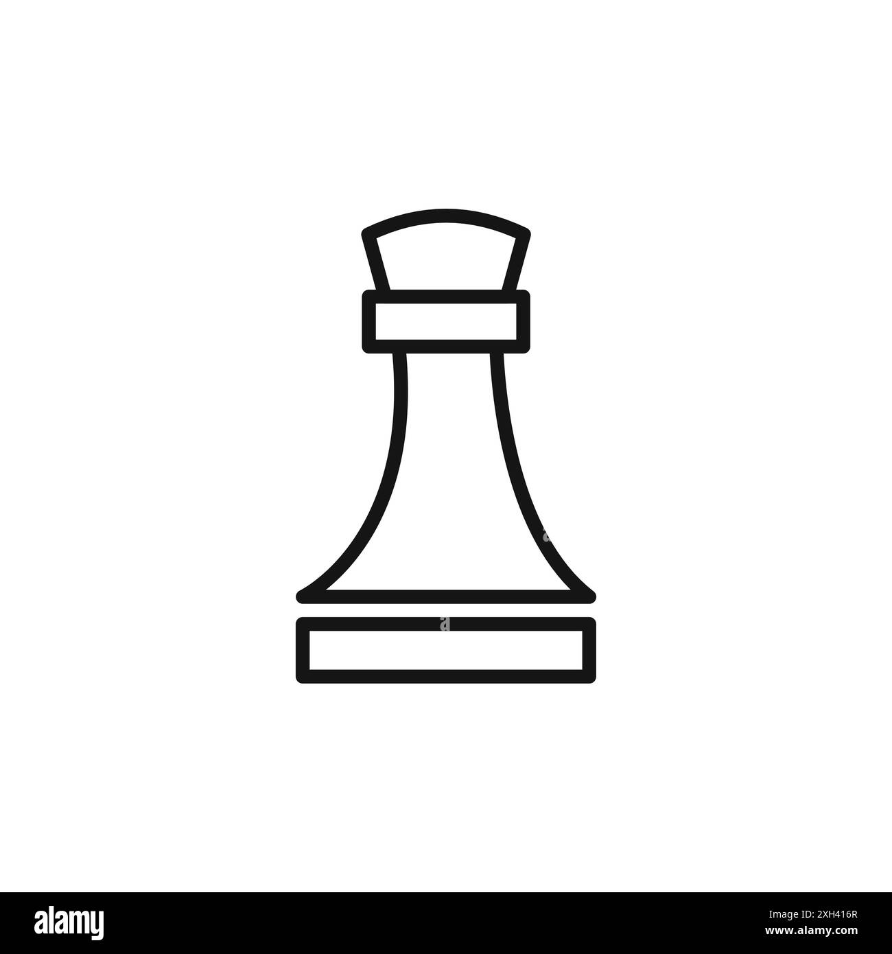 Chess king icon logo sign vector outline in black and white color Stock ...