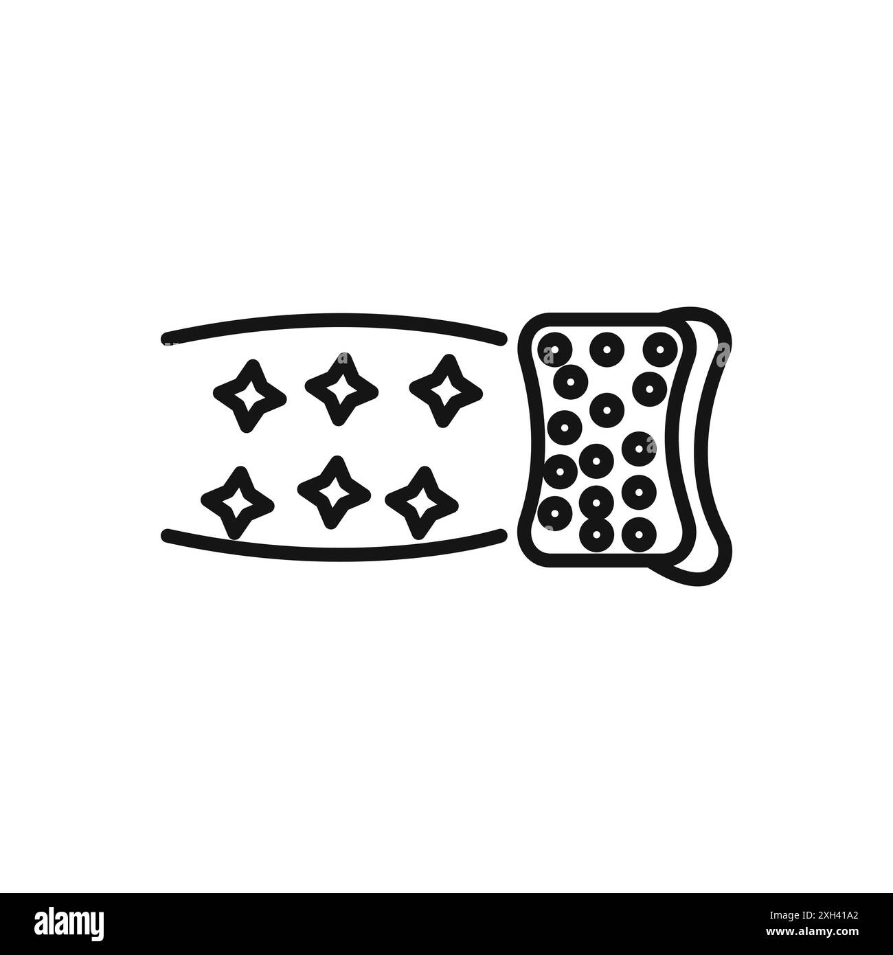 Cleaning sponge icon logo sign vector outline in black and white color ...