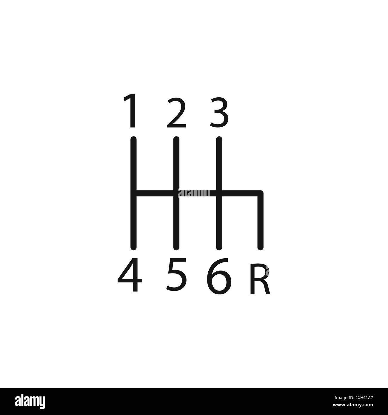 car manual shift lever icon logo sign vector outline in black and white ...