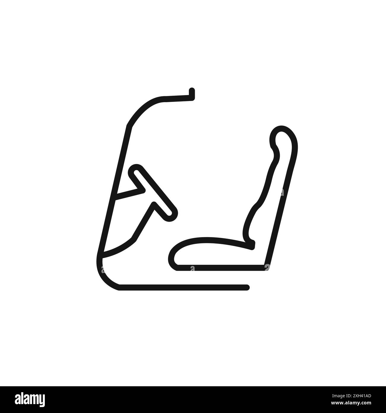 car driver seat icon logo sign vector outline in black and white color ...