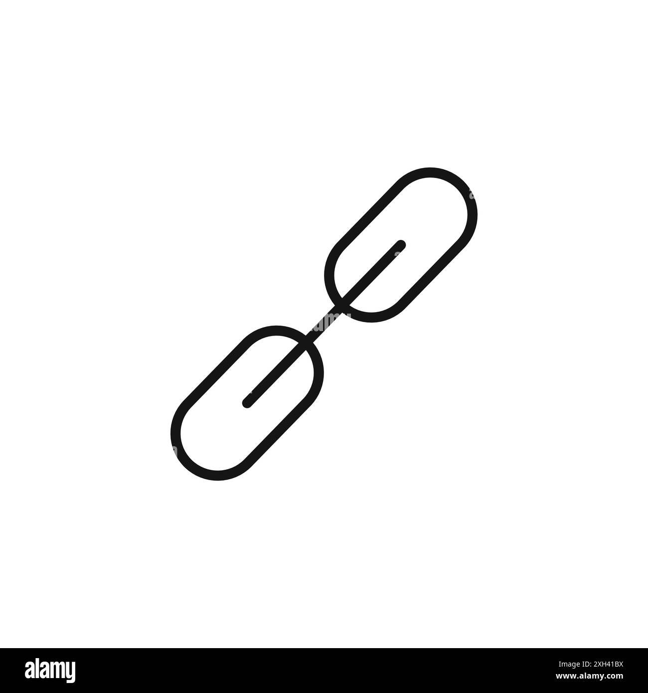 Chain link icon logo sign vector outline in black and white color Stock ...