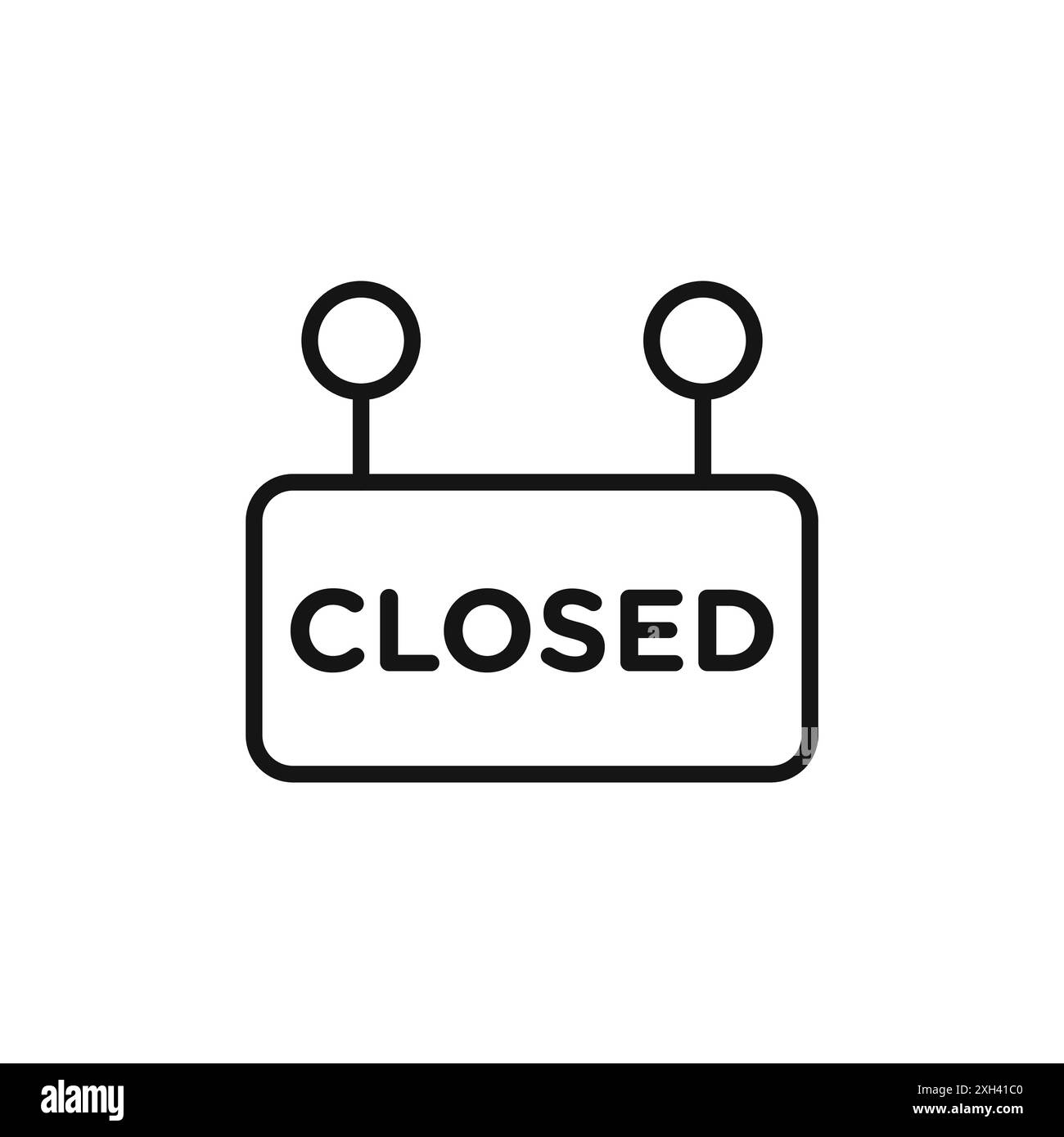 Closed Sign Icon logo sign vector outline in black and white color ...