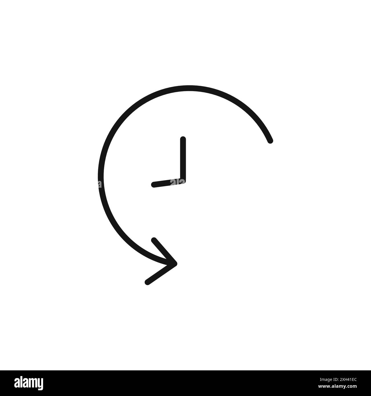 counterclockwise rotation icon logo sign vector outline in black and white color Stock Vector ...