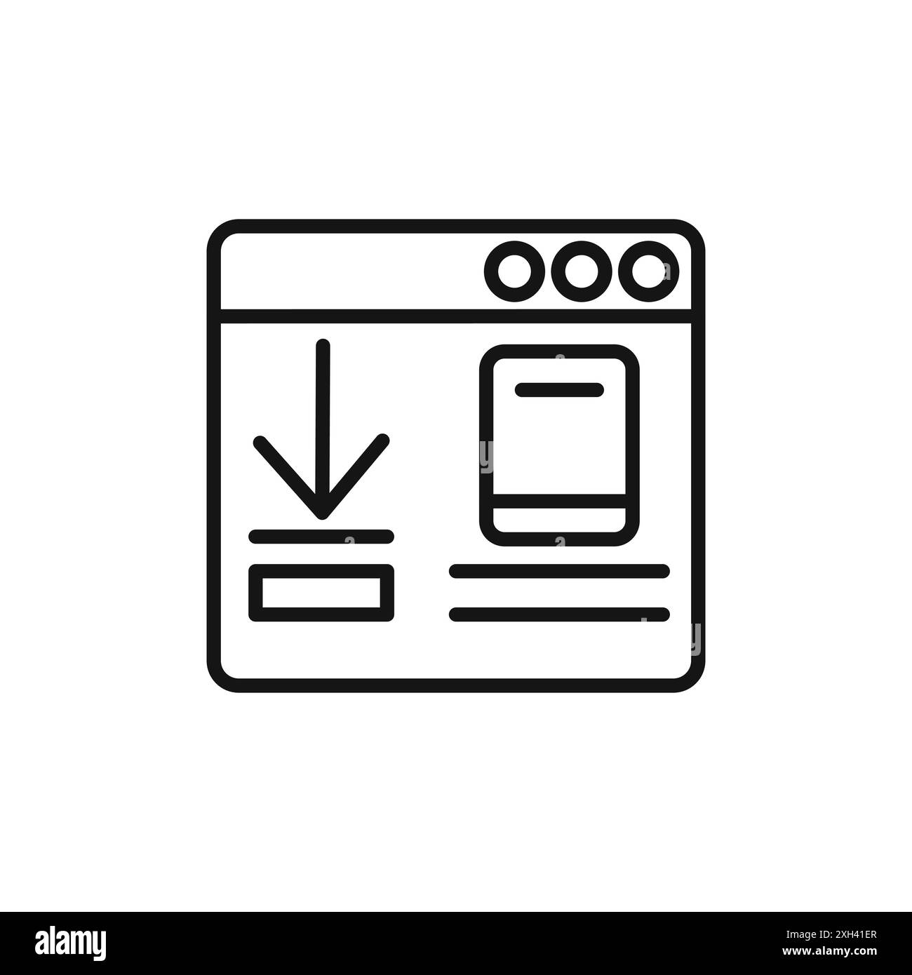 E book download icon logo sign vector outline in black and white color ...