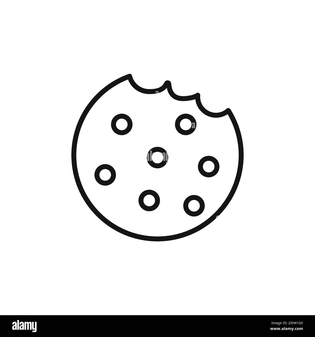 Cookie icon logo sign vector outline in black and white color Stock ...
