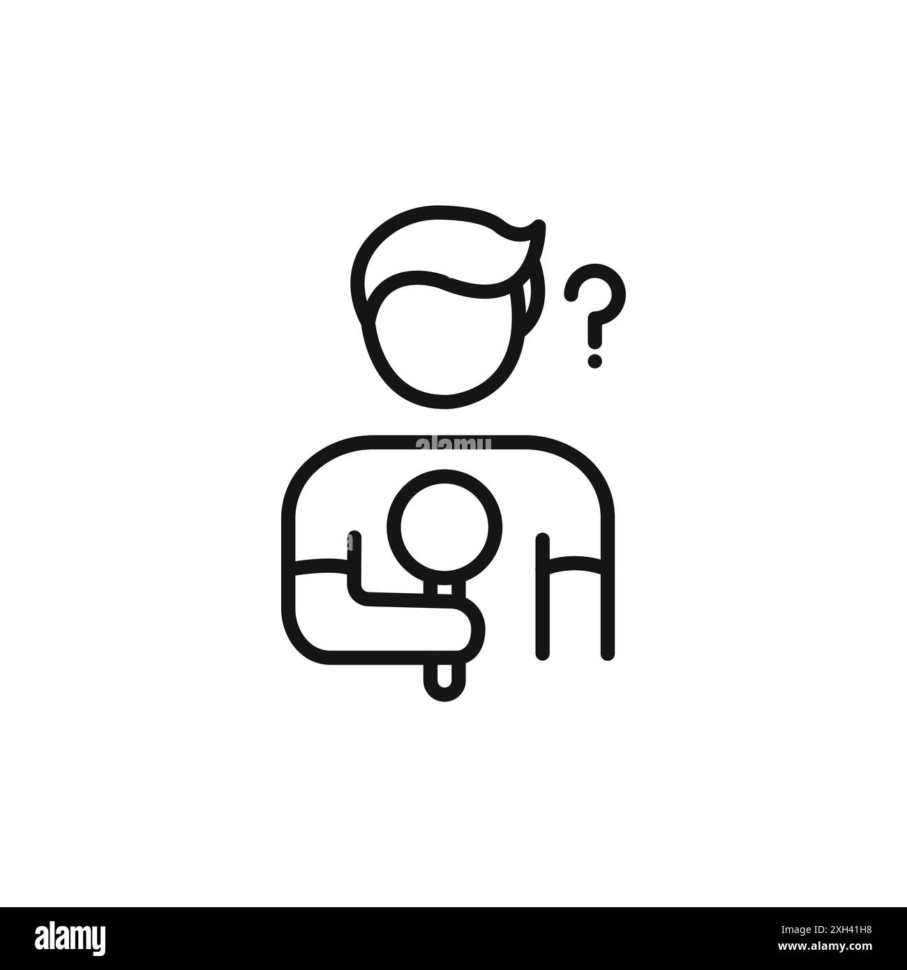 Curiosity icon logo sign vector outline in black and white color Stock ...