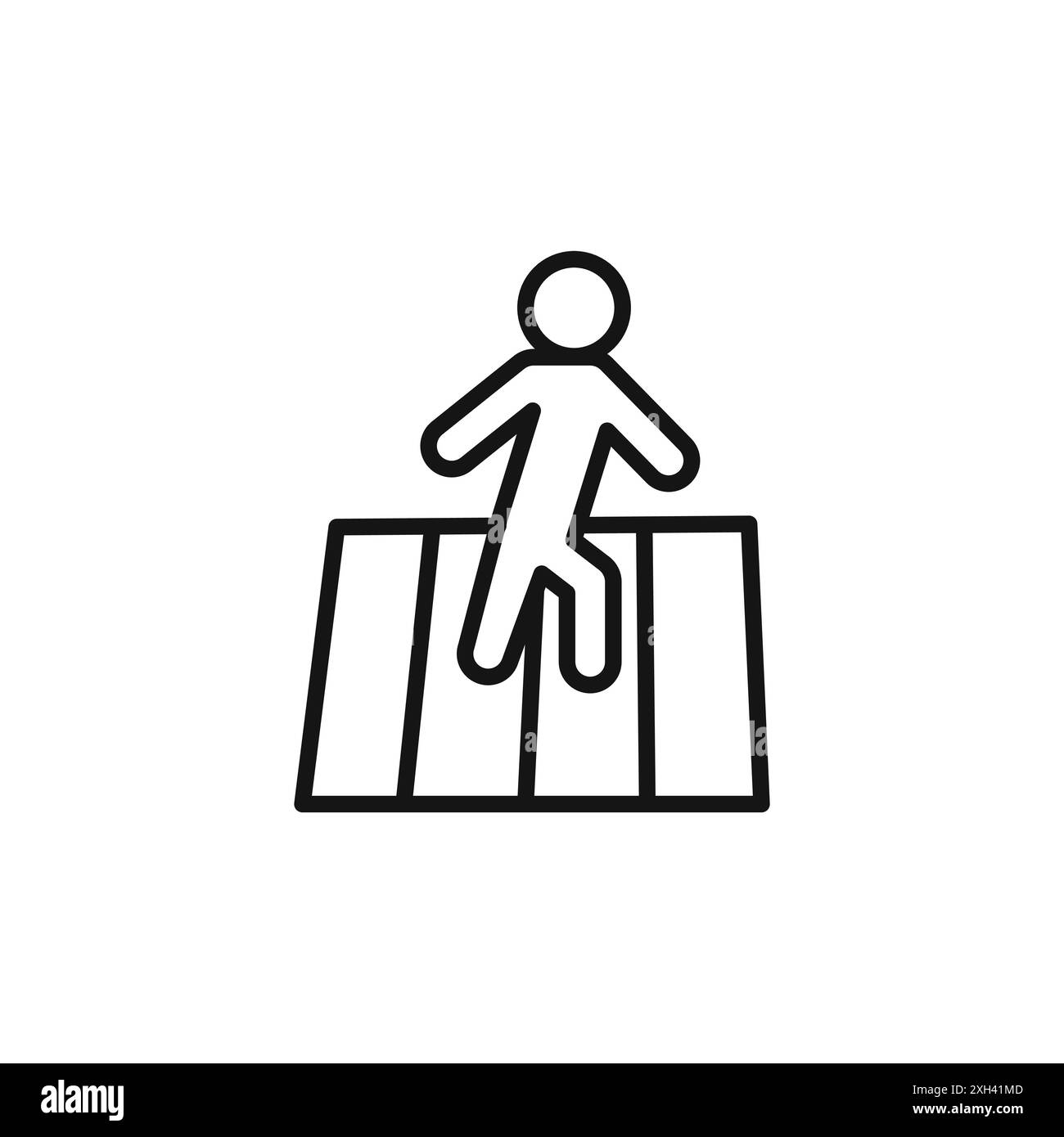 Crosswalk icon logo sign vector outline in black and white color Stock ...