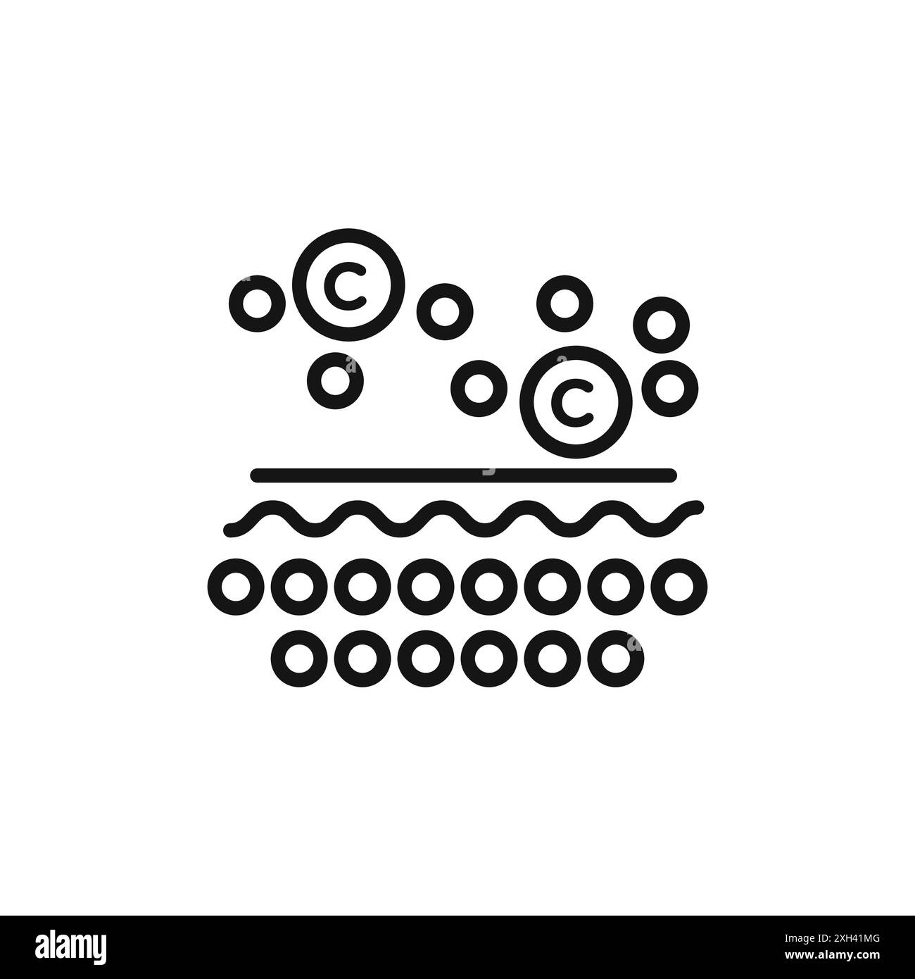 Collagen icon logo sign vector outline in black and white color Stock ...