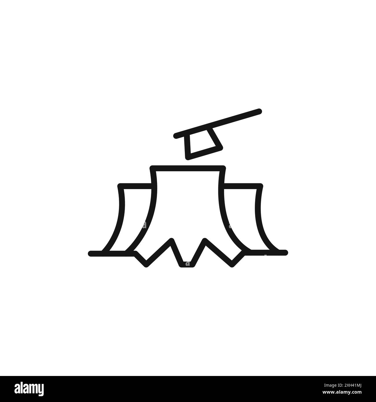 Deforestation icon logo sign vector outline in black and white color ...