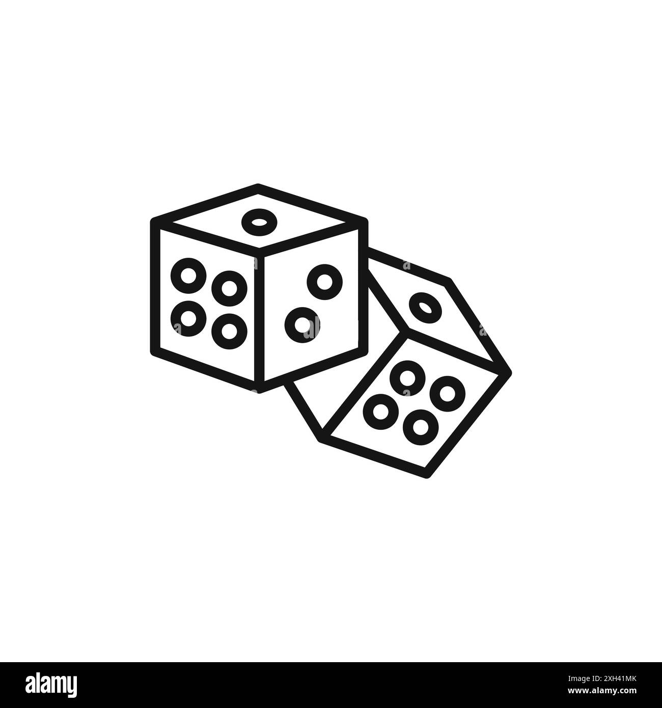 Dice games icon logo sign vector outline in black and white color Stock ...
