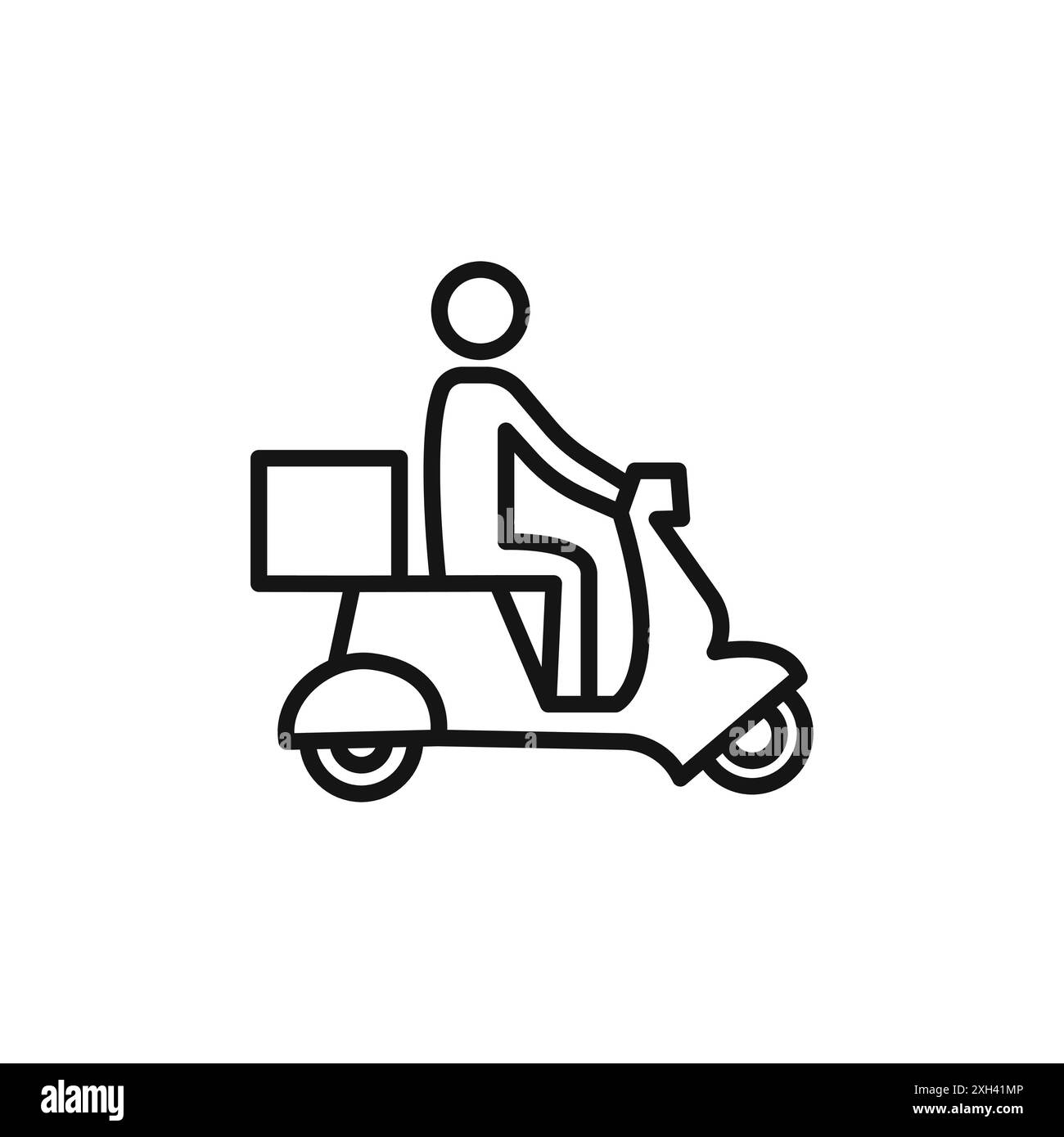 Courier Delivery on Motorcycle Icon logo sign vector outline in black ...