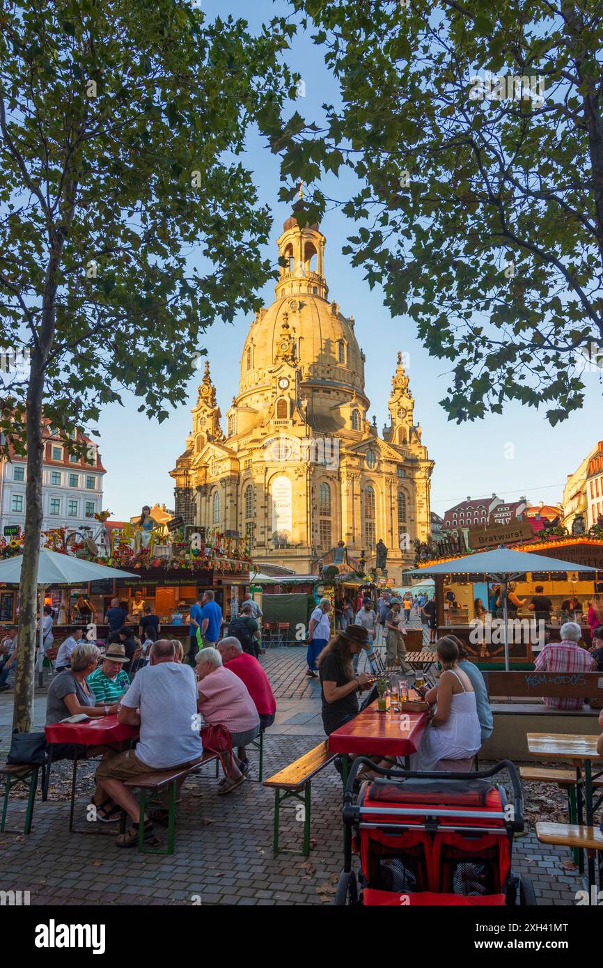 Dresden: square Neumarkt, church Frauenkirche (Church of Our Lady ...