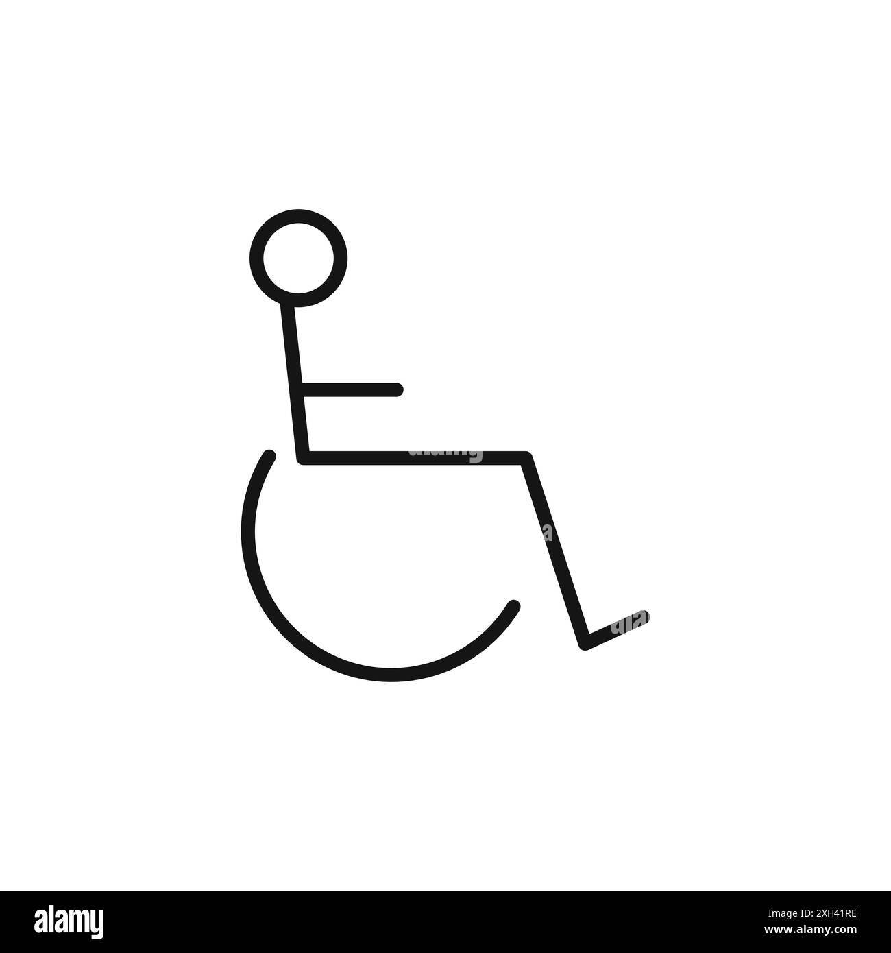 Disability Wheel Chair Icon logo sign vector outline in black and white ...
