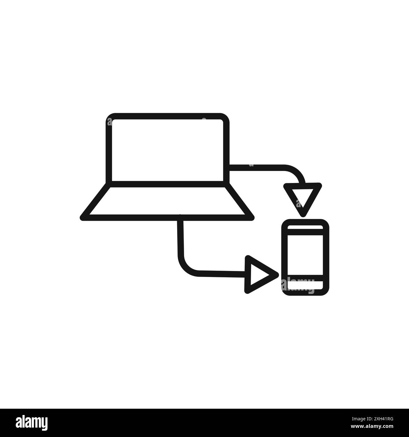 Data transferring icon logo sign vector outline in black and white ...