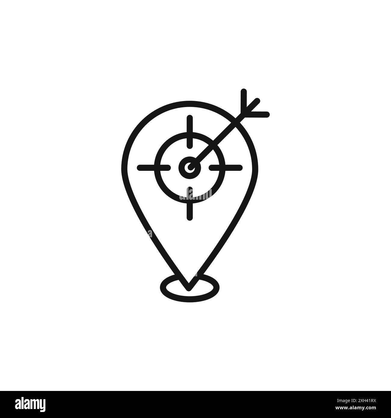 Geo Targeting icon logo sign vector outline in black and white color Stock Vector Image & Art ...