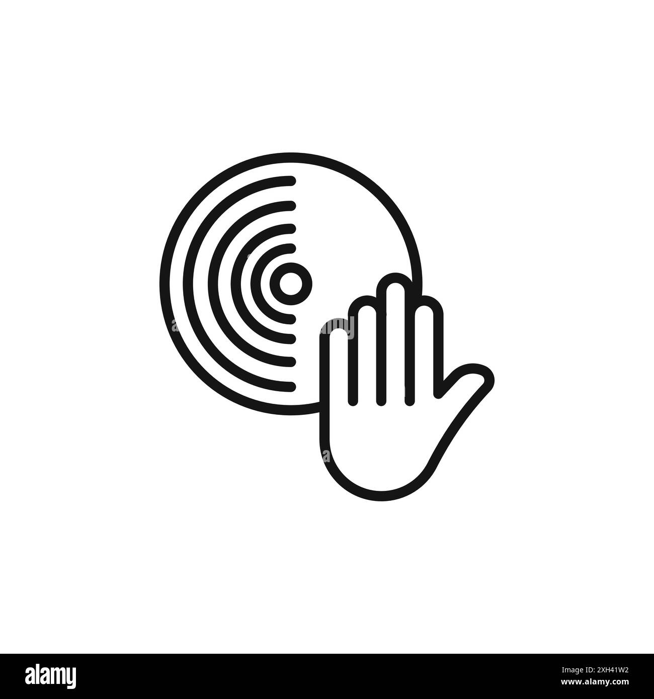 Dj icon logo sign vector outline in black and white color Stock Vector ...