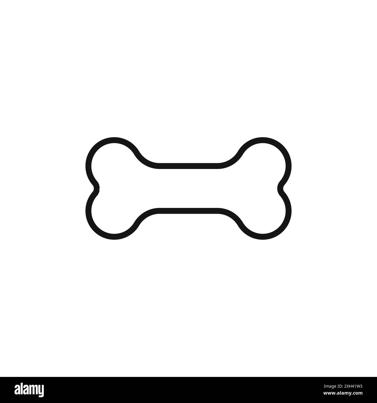 Dog bone icon logo sign vector outline in black and white color Stock ...
