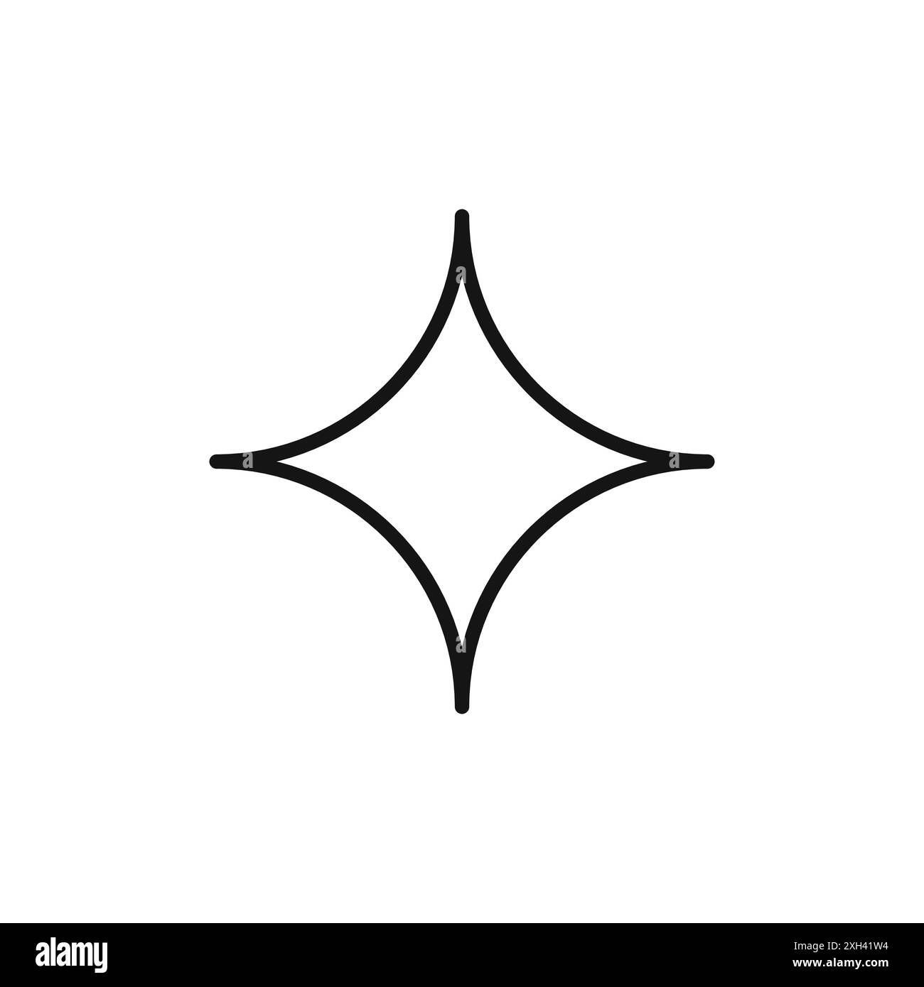 Diamond star icon logo sign vector outline in black and white color ...