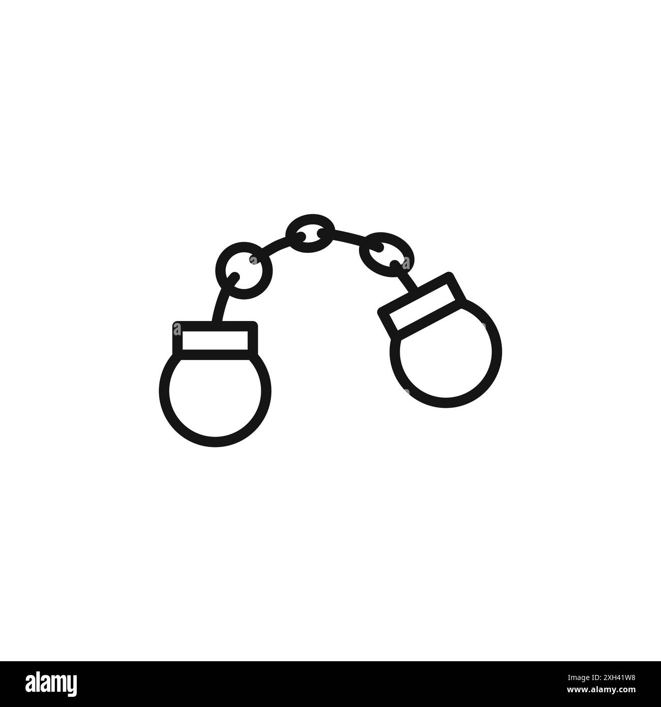 Handcuffs icon logo sign vector outline in black and white color Stock ...