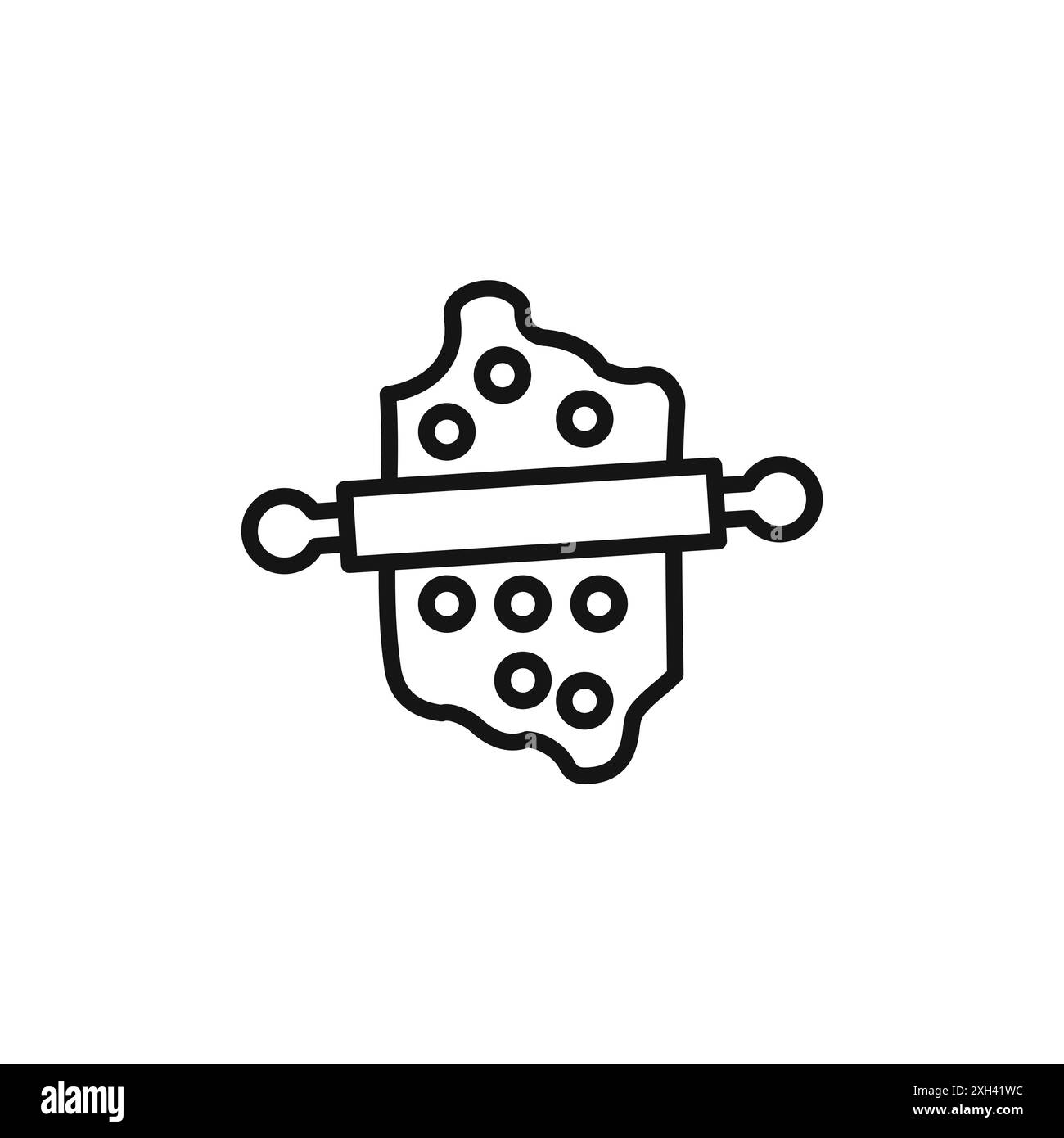 cooking roll icon logo sign vector outline in black and white color ...