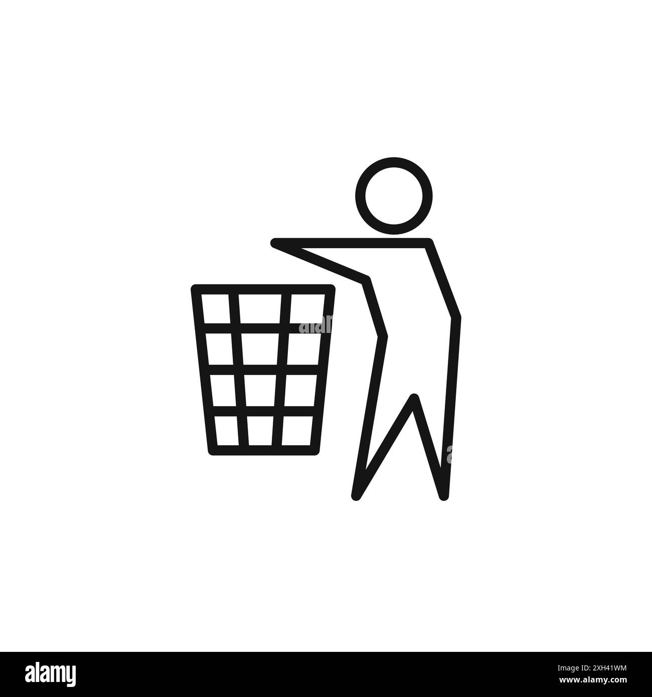 Do not litter icon logo sign vector outline in black and white color ...