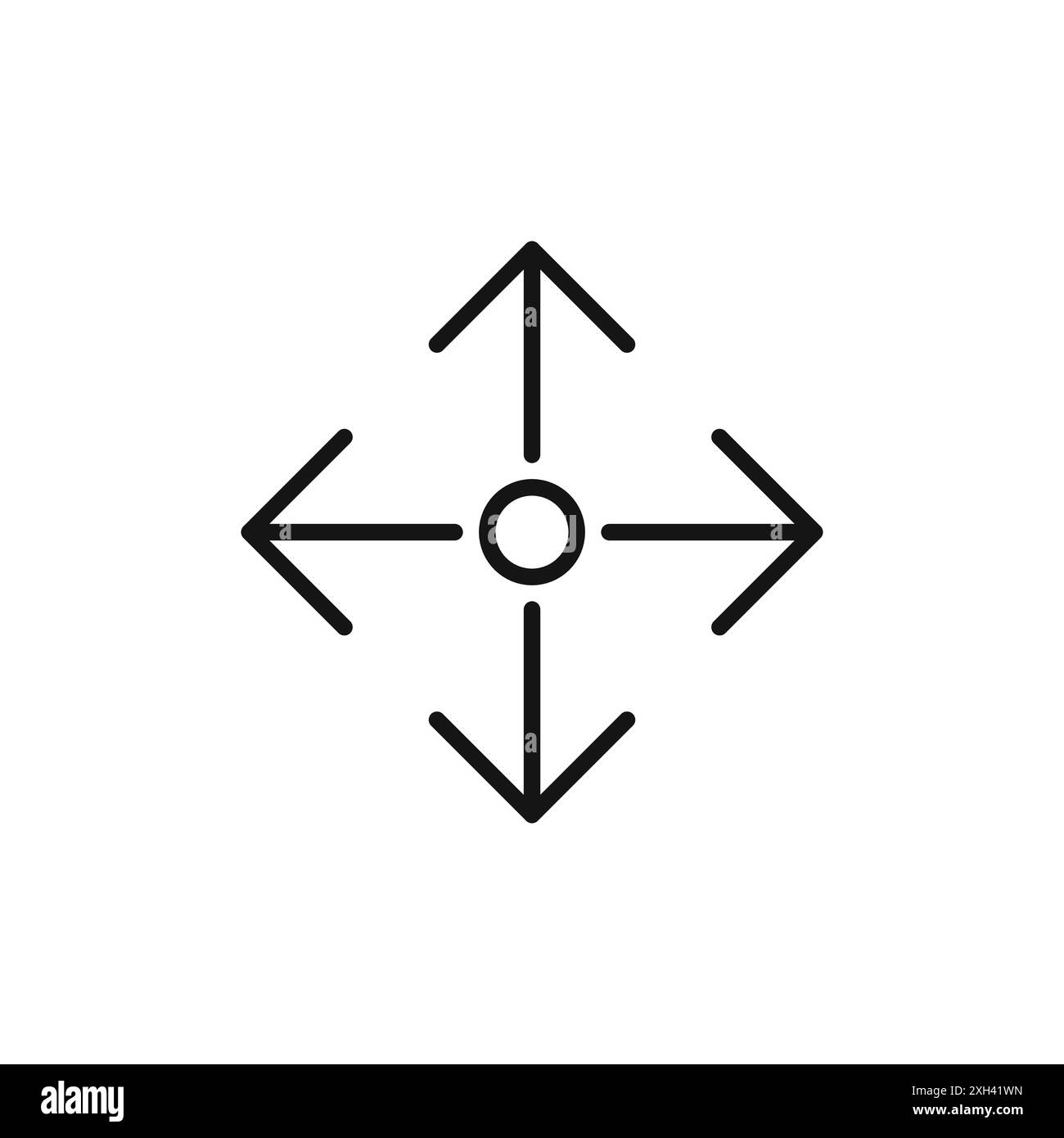 Cursor Move Icon Logo Sign Vector Outline In Black And White Color Stock Vector Image And Art Alamy