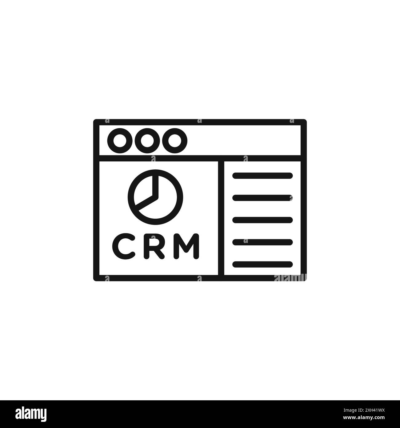crm icon logo sign vector outline in black and white color Stock Vector Image & Art - Alamy