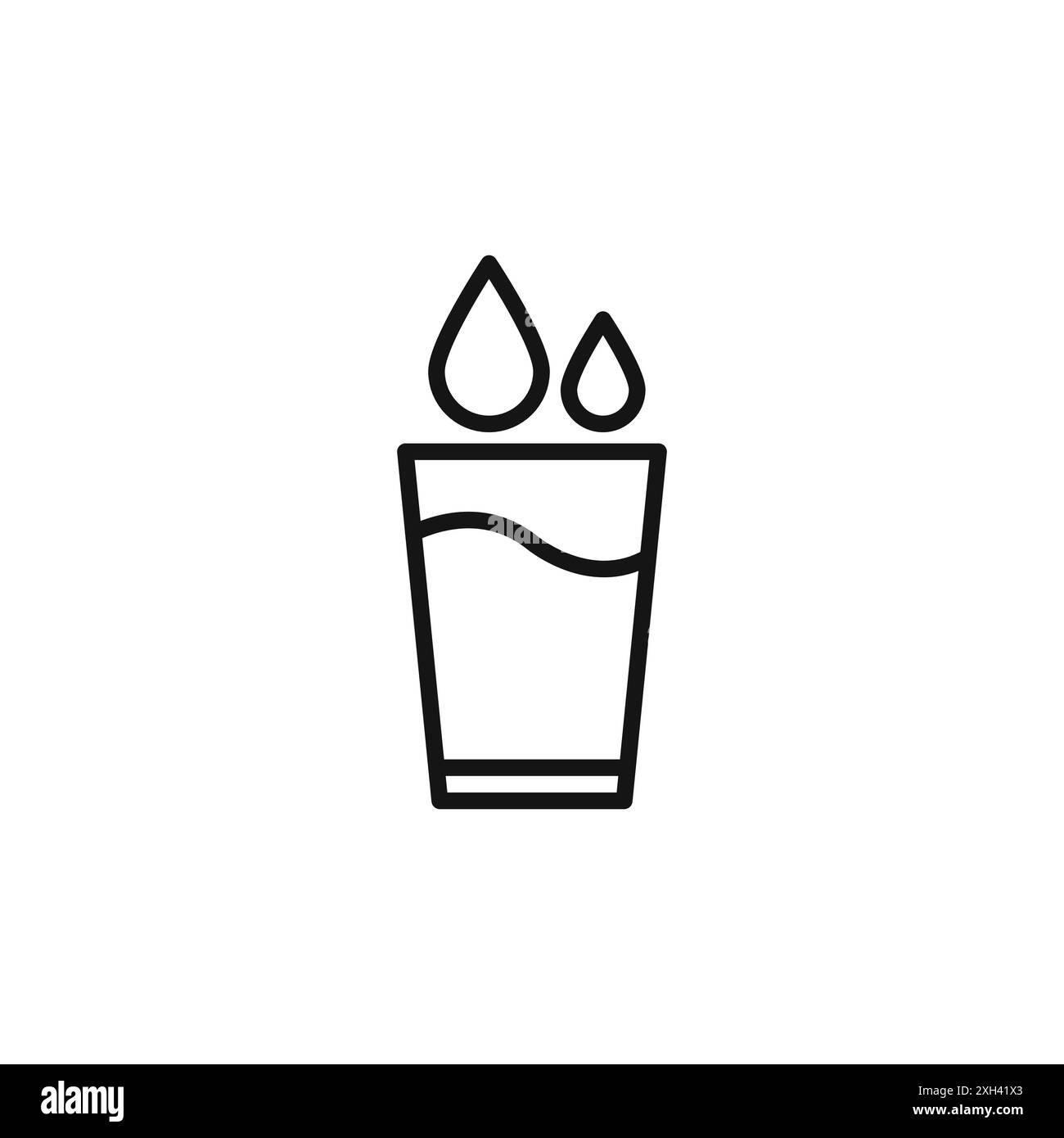 Glass of water icon logo sign vector outline in black and white color Stock Vector Image & Art ...