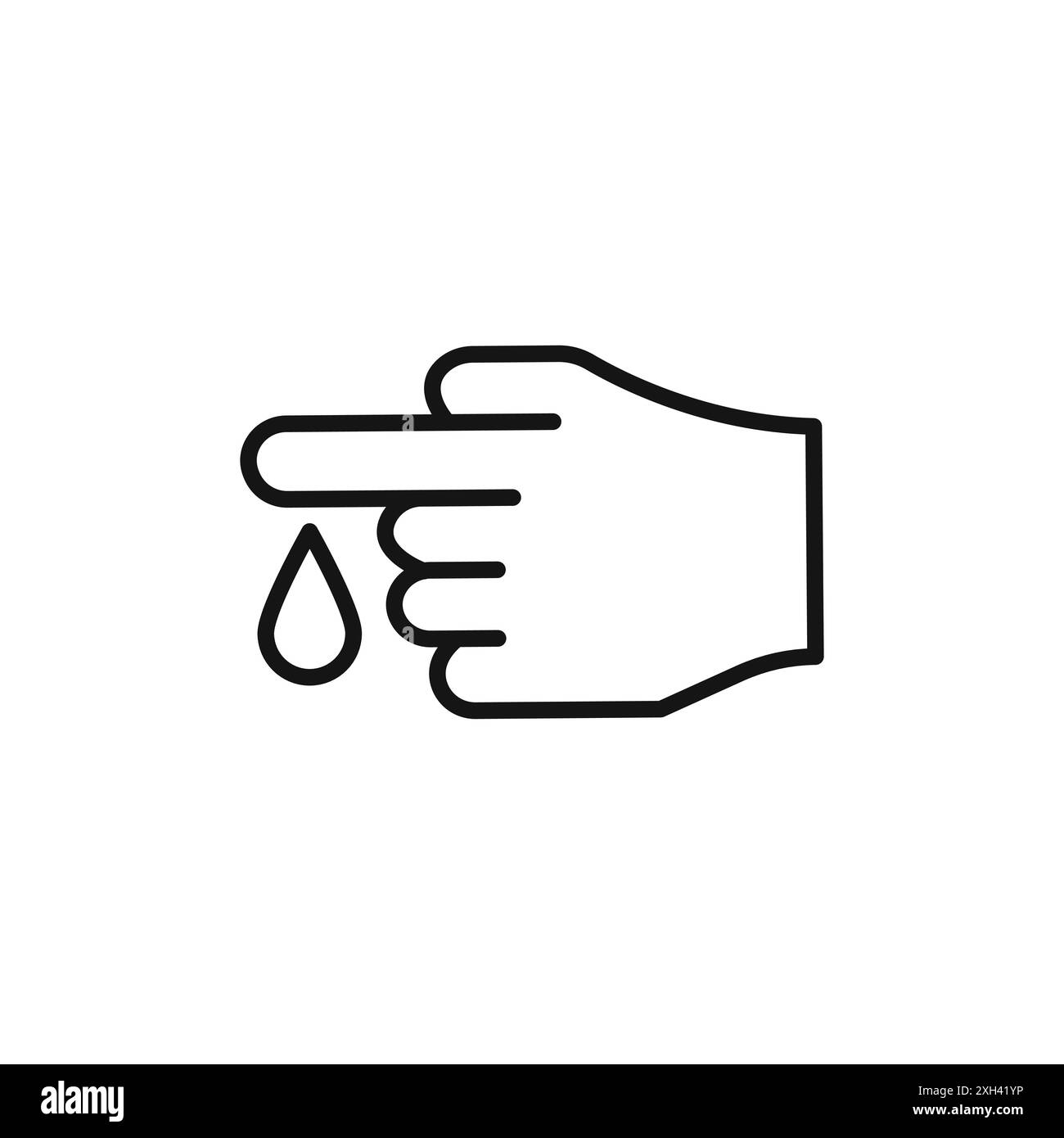 Hand with blood drop icon logo sign vector outline in black and white ...