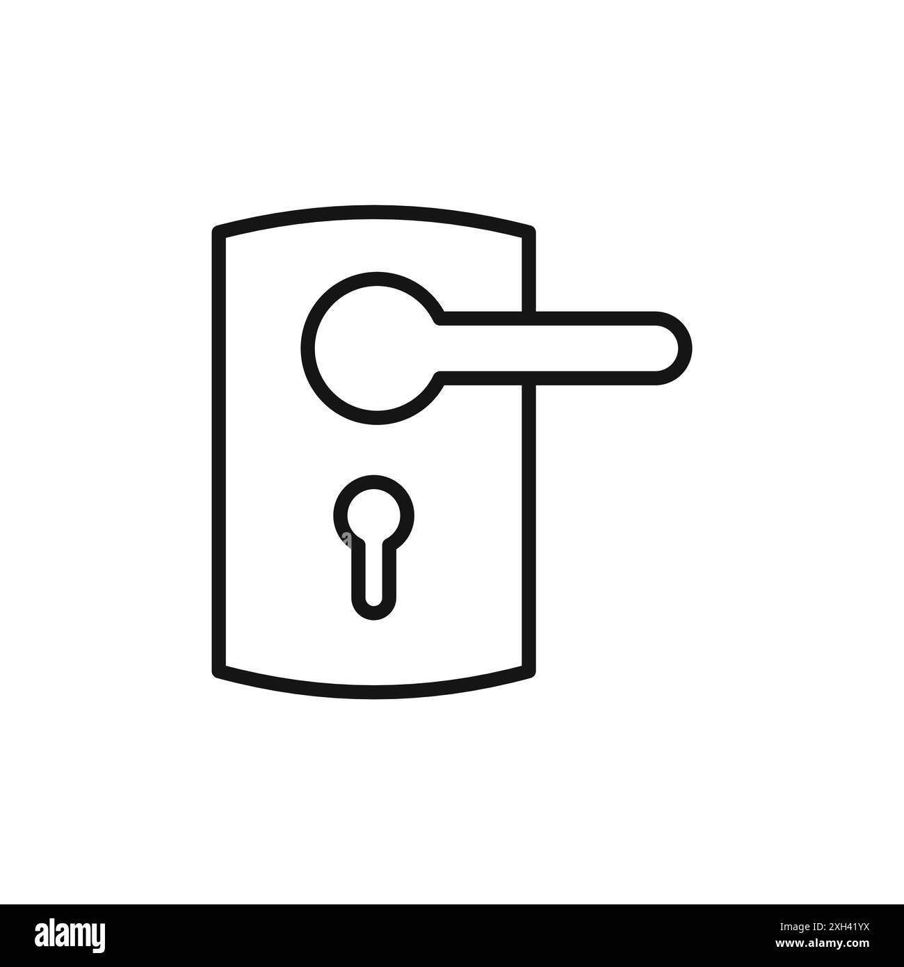 Door knob icon (2) logo sign vector outline in black and white color ...