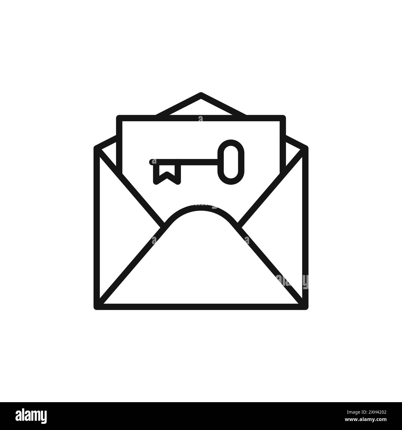 Email Security Key Icon Logo Sign Vector Outline In Black And White Color Stock Vector Image