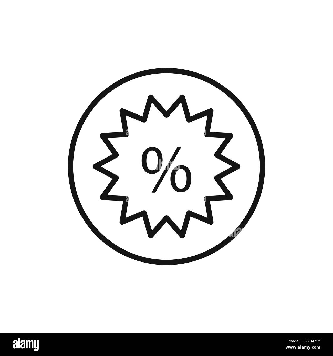 Discount on Sale icon logo sign vector outline in black and white color ...