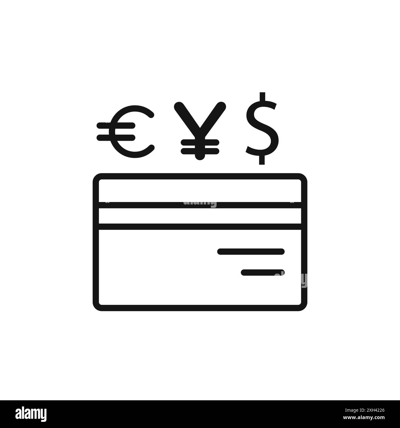 global payment icon logo sign vector outline in black and white color ...