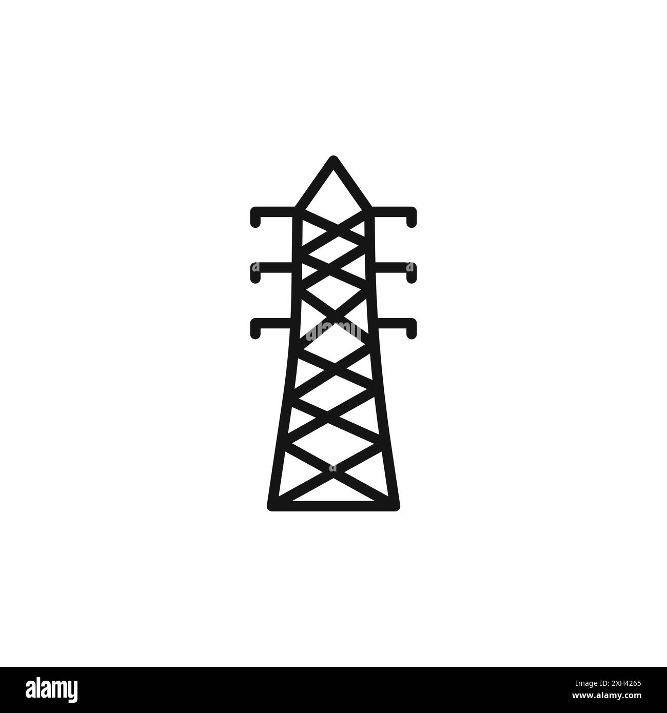 electrical energy tower icon logo sign vector outline in black and ...