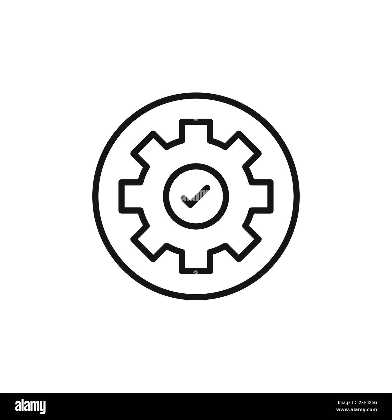 Engineering tool icon logo sign vector outline in black and white color ...