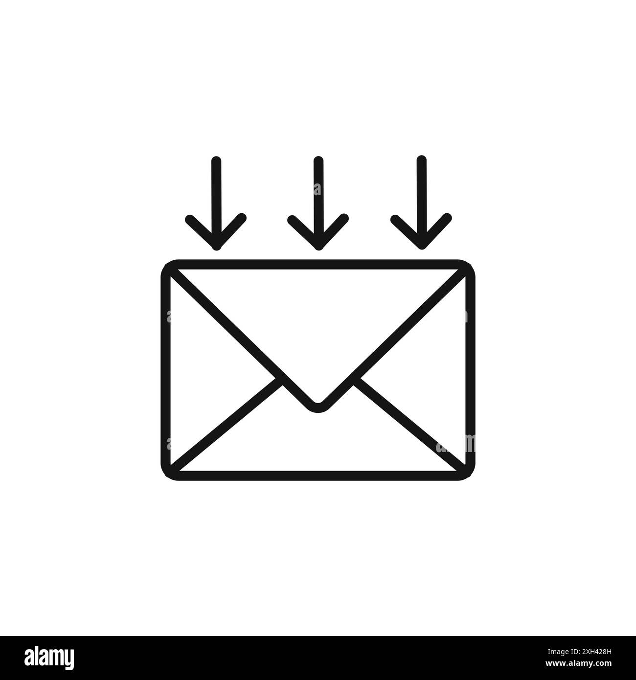Envelope mail drop icon logo sign vector outline in black and white ...