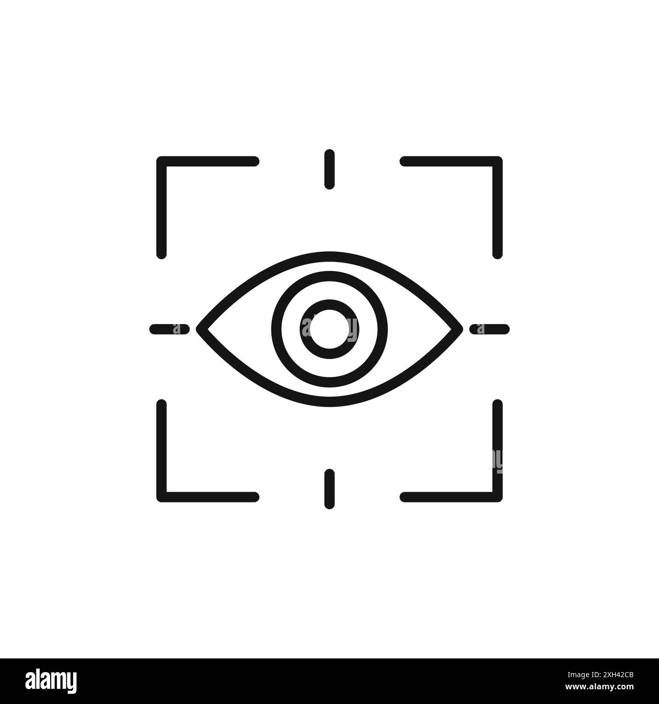 Eye scan icon logo sign vector outline in black and white color Stock ...
