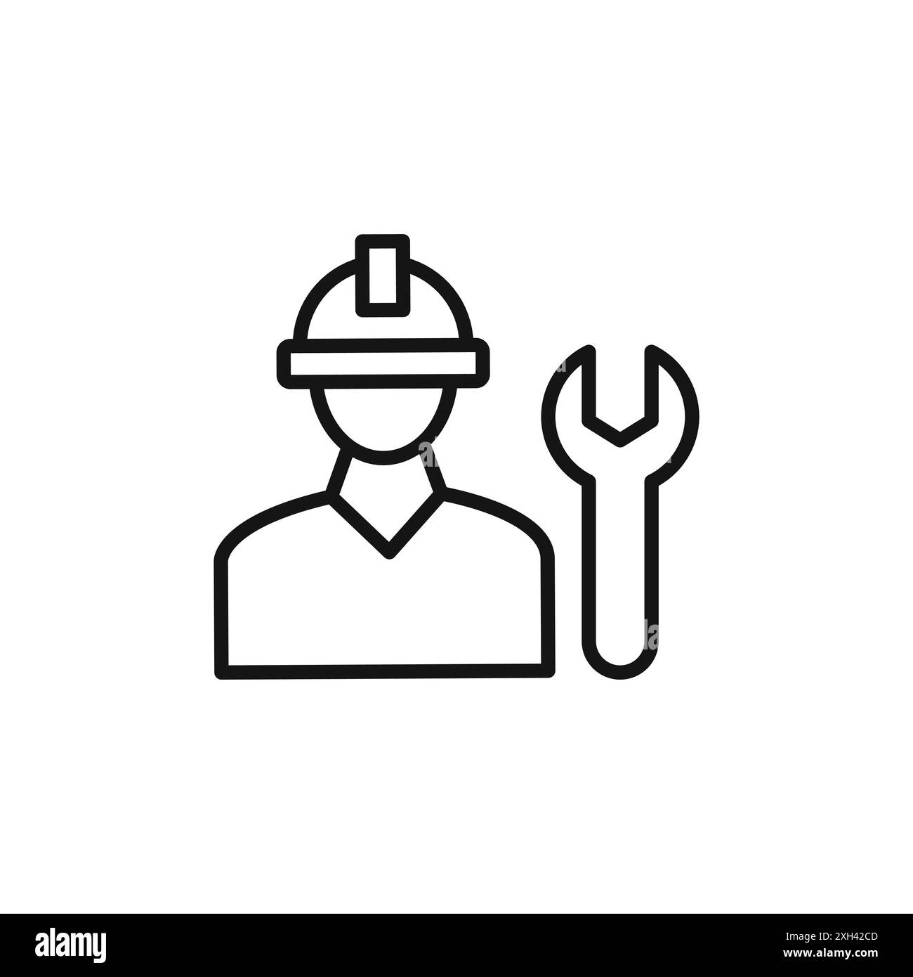 engeering services icon logo sign vector outline in black and white ...