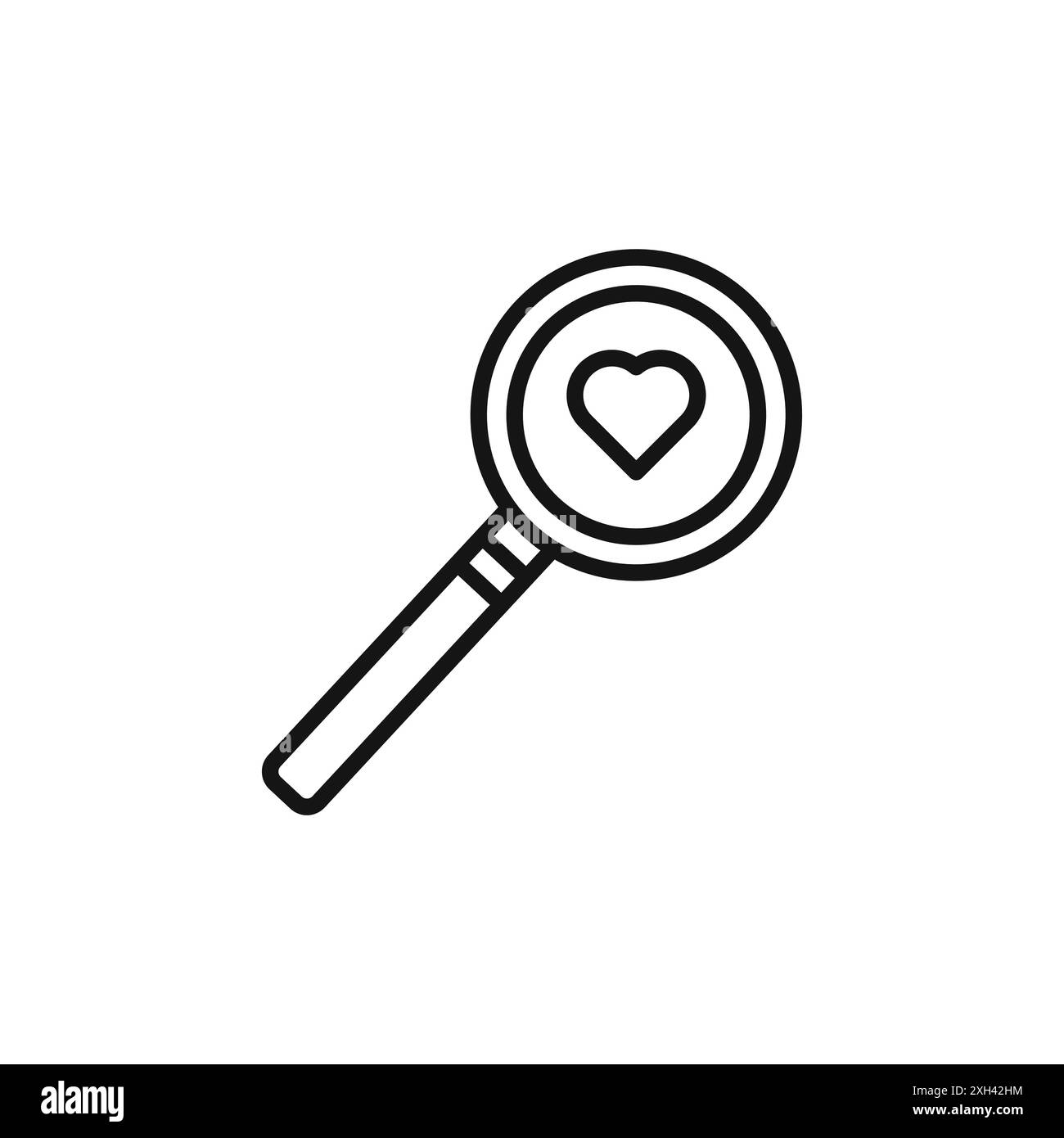 Find Love icon logo sign vector outline in black and white color Stock ...