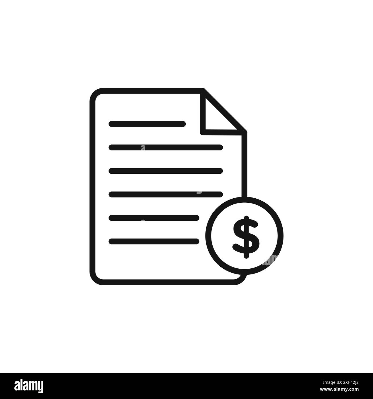 Invoice icon logo sign vector outline in black and white color Stock ...