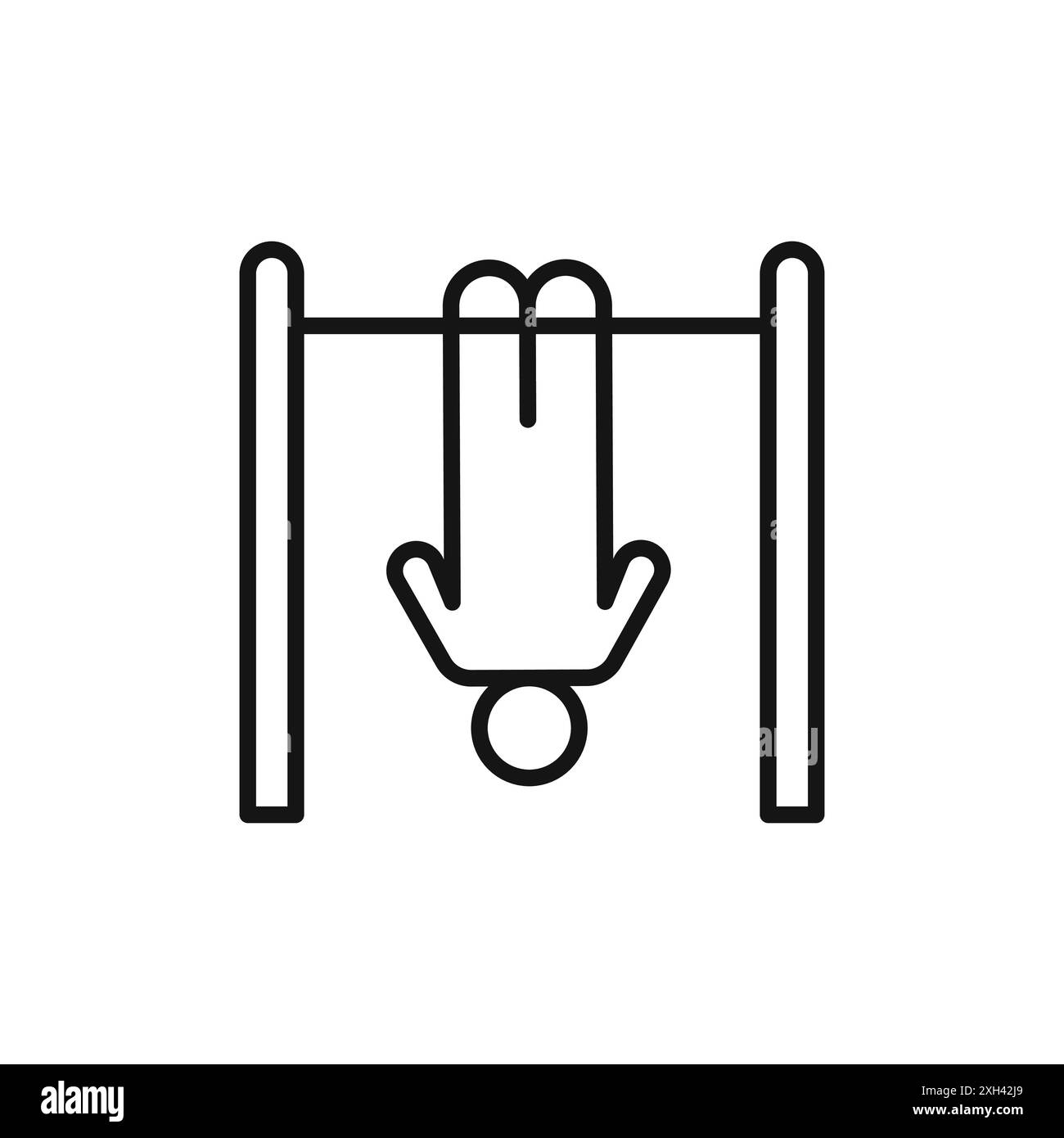 exercise hang bar icon logo sign vector outline in black and white ...