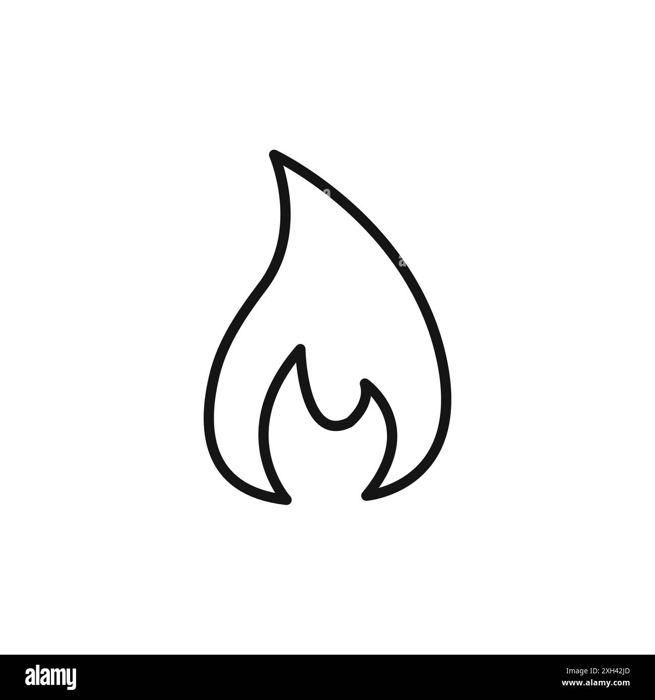 Fire Icon logo sign vector outline in black and white color Stock ...