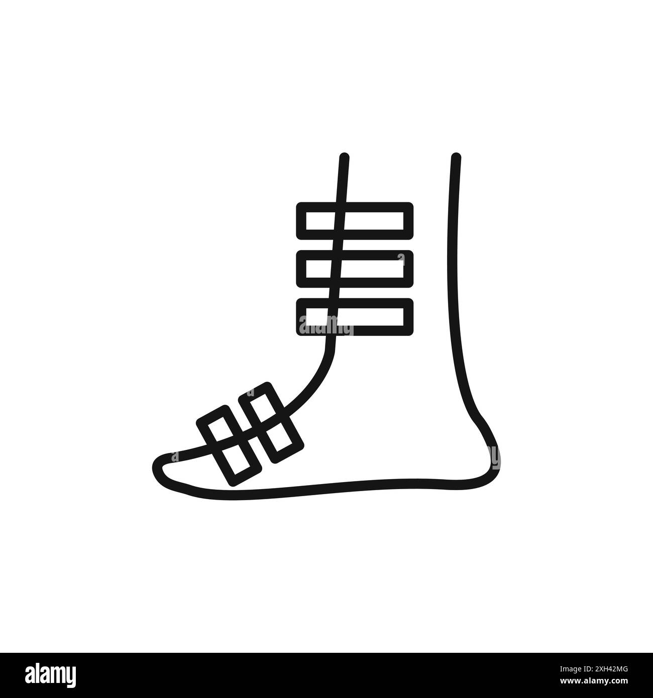 Foot splint icon logo sign vector outline in black and white color ...
