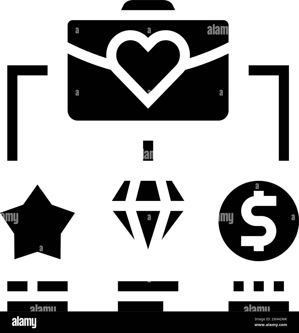 employer value proposition evp glyph icon vector illustration Stock ...