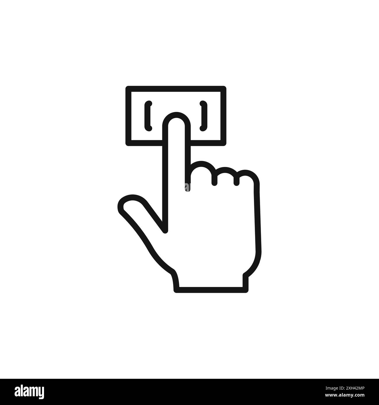 Finger authentication icon logo sign vector outline in black and white ...