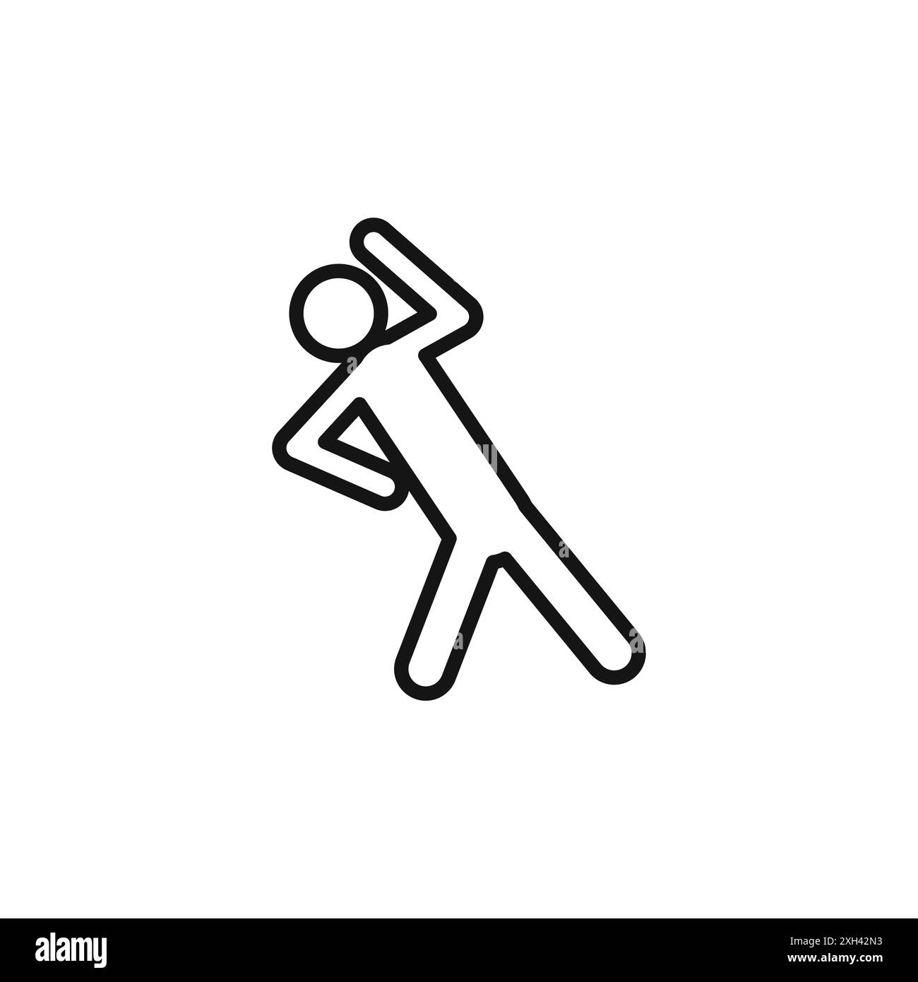 Fitness exercise icon logo sign vector outline in black and white color ...