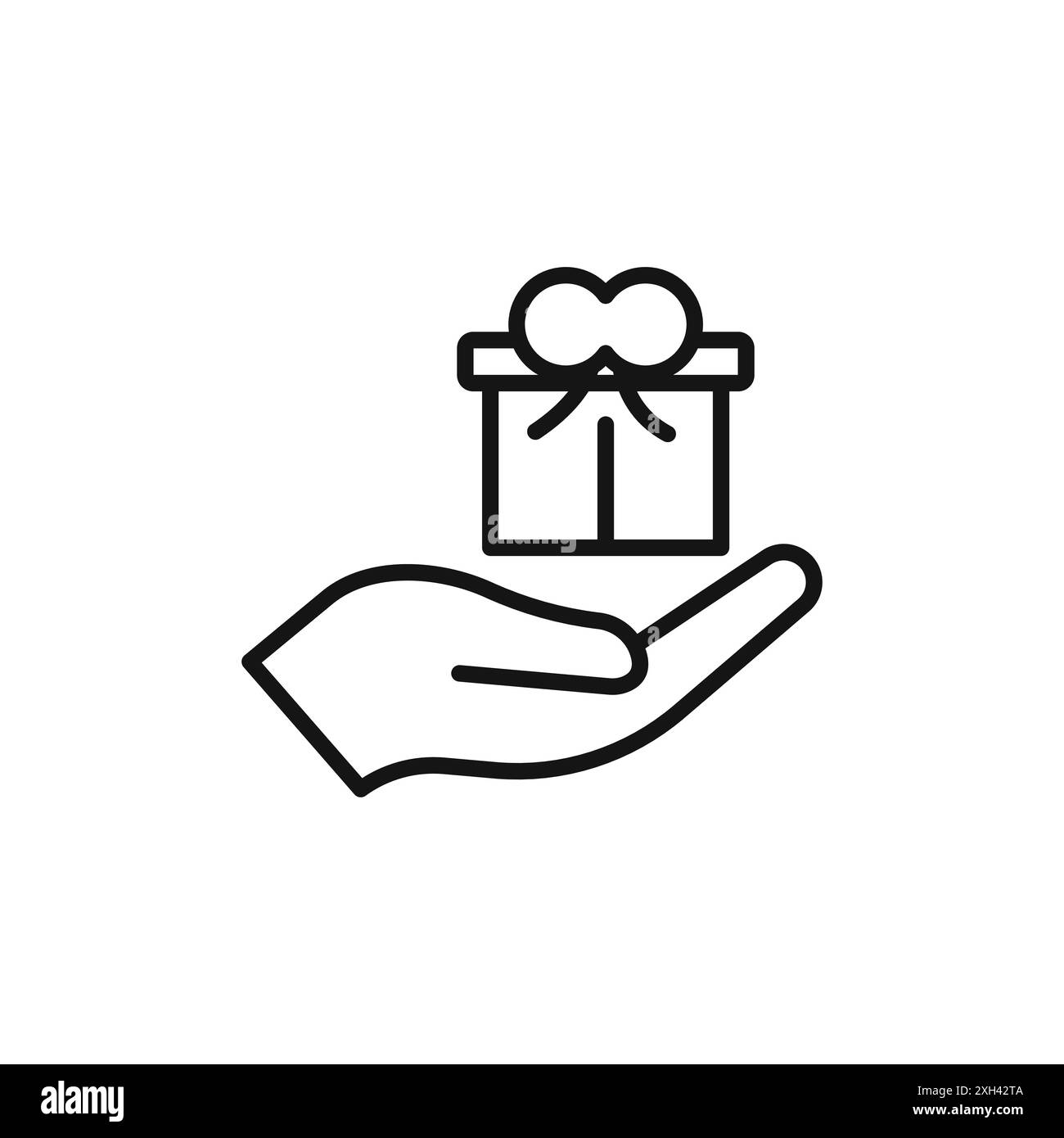 Free gift icon logo sign vector outline in black and white color Stock ...