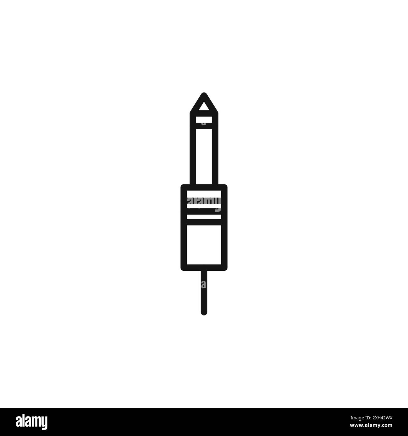 Jack cable icon logo sign vector outline in black and white color Stock ...